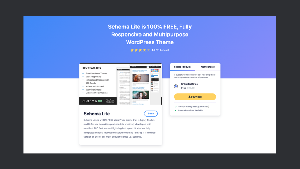 Schema Lite Theme – A Free Optimised WordPress Theme by MyThemeShop